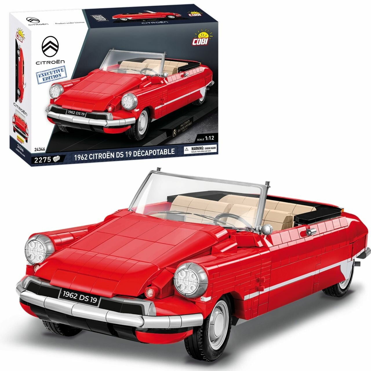 Конструктор Cobi Cars scale 1:12 - Автомобиль Citroen Ds 19 Decapotab, 2275 эл. - 24346