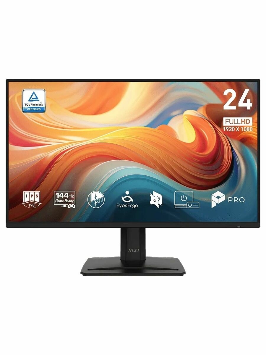 23.8" Монитор MSI Pro MP242 E14A, 1920x1080, IPS, 144Гц, 1хHDMI, 1хDP, черный [9s6-3pd1ct-050]