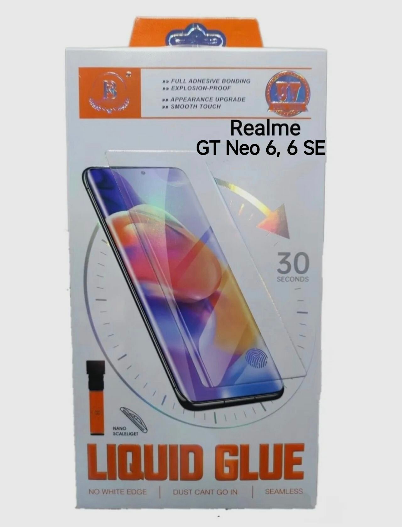 Realme GT Neo 6 (RMX3852) / Neo 6 SE (RMX3850) ультрафиолетовое Защитное стекло 3D (UV Glue) (клей + УФ лампа) glass protector gurved