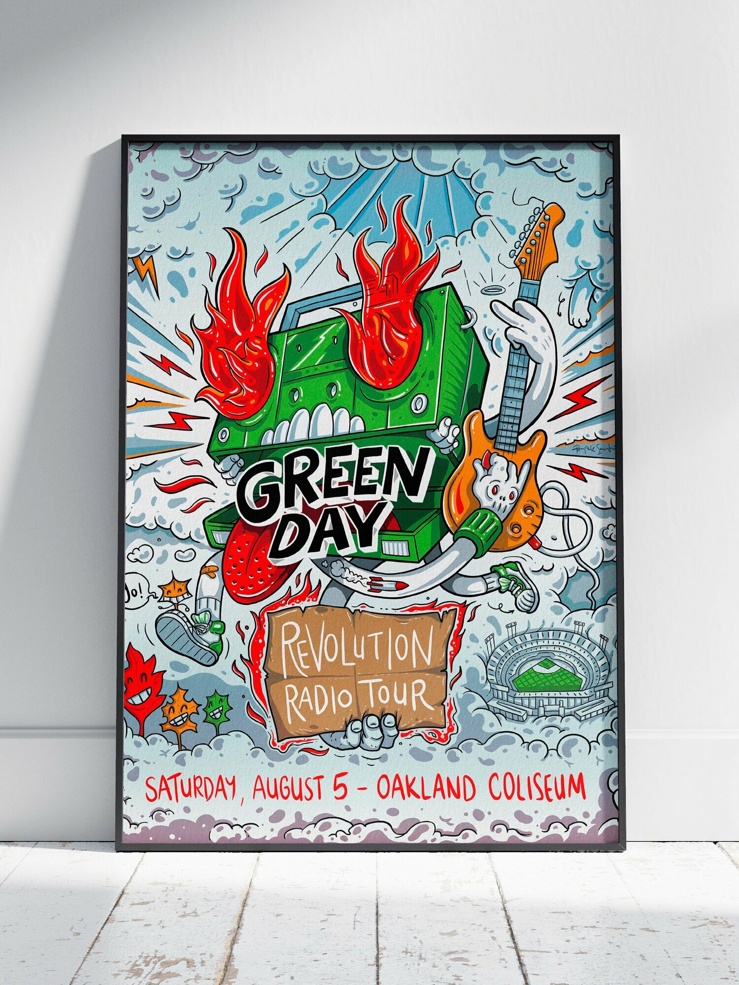 Плакат на стену для интерьера Грин Дэй (Green Day 3) - Постер по музыке и артисту формата A4 (21x30 см)