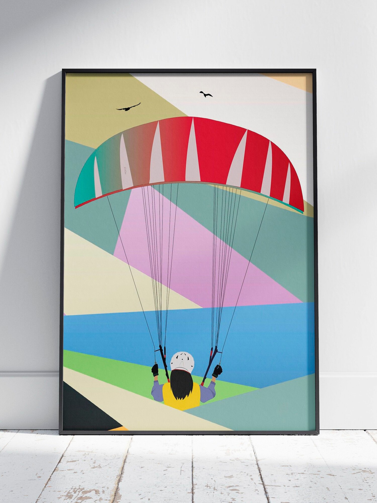 Плакат на стену для интерьера Транспорт и техника (Параплан - Paraglider 2) - Постер по машине формата A4 (21x30 см)