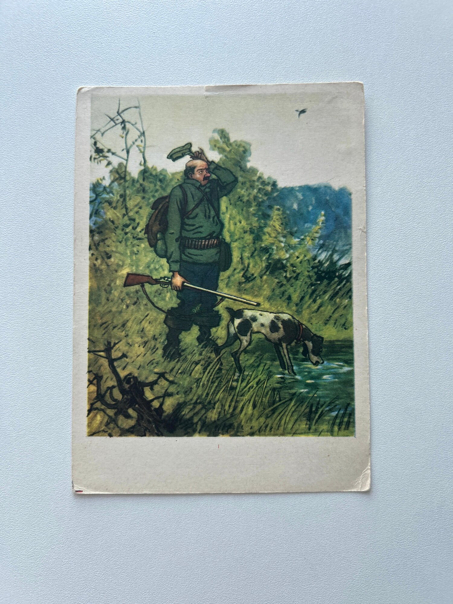 Открытка СССР, винтаж 1956 г, "Из Остапа Вишни" на украинском языке. Художник Литвиненко