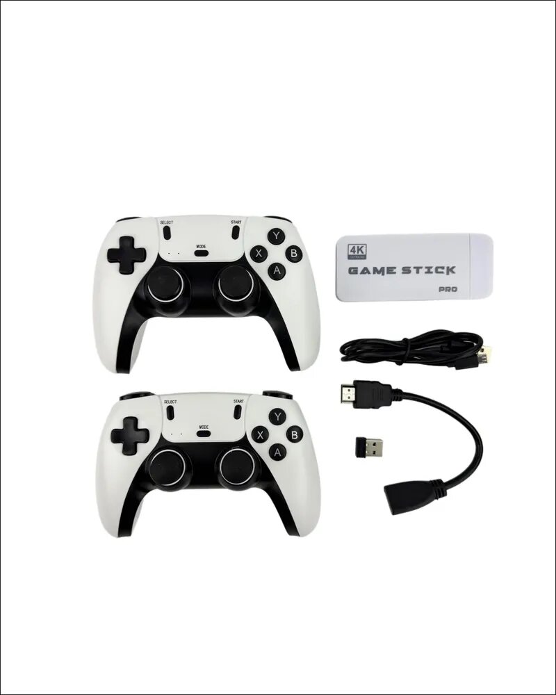 Игровая приставка 4K GAME STICK PRO Белый/Черный Комплект из 2-х геймпадов