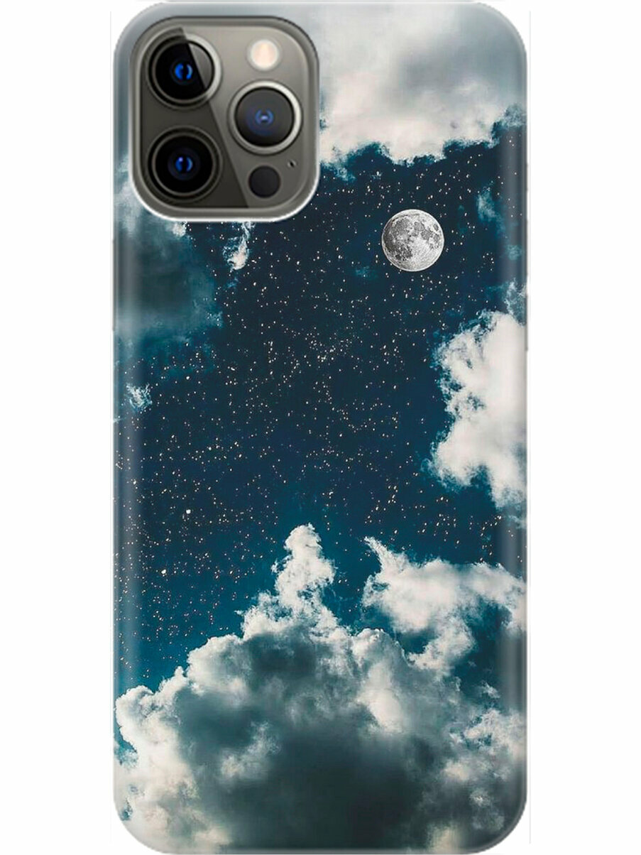 Силиконовый чехол на Apple iPhone 12 Pro Max / Эпл Айфон 12 Про Макс с рисунком "Лунное небо"