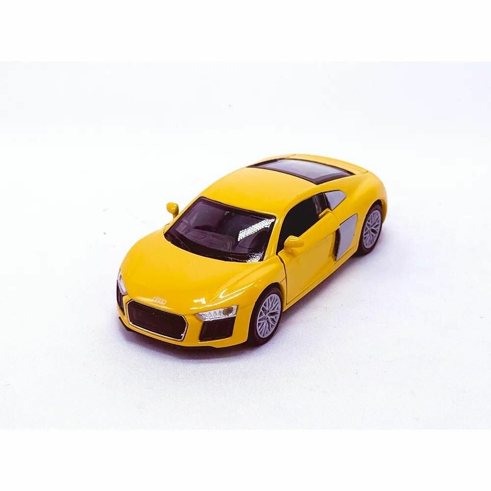 Машинка Welly Audi R8 V10 2016, масштаб 1:38, пружинный механизм, желтый