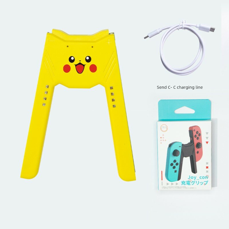 Зарядный грип для Nintendo Switch с желтым дизайном Пичу для Joy-Con контроллеров