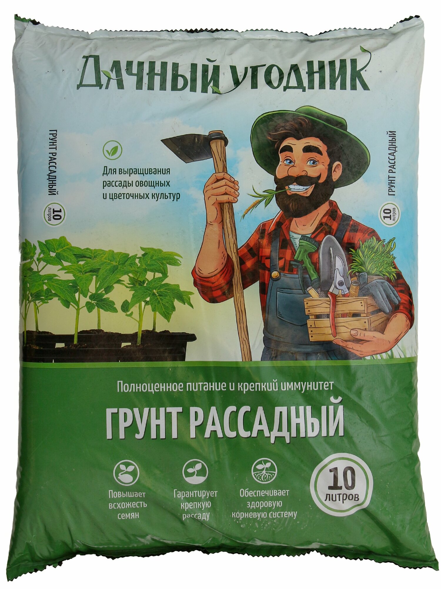 Грунт Дачный угодник Рассадный 10 л Peter Peat — универсальная почвосмесь для выращивания крепкой рассады овощных и цветочных культур.
