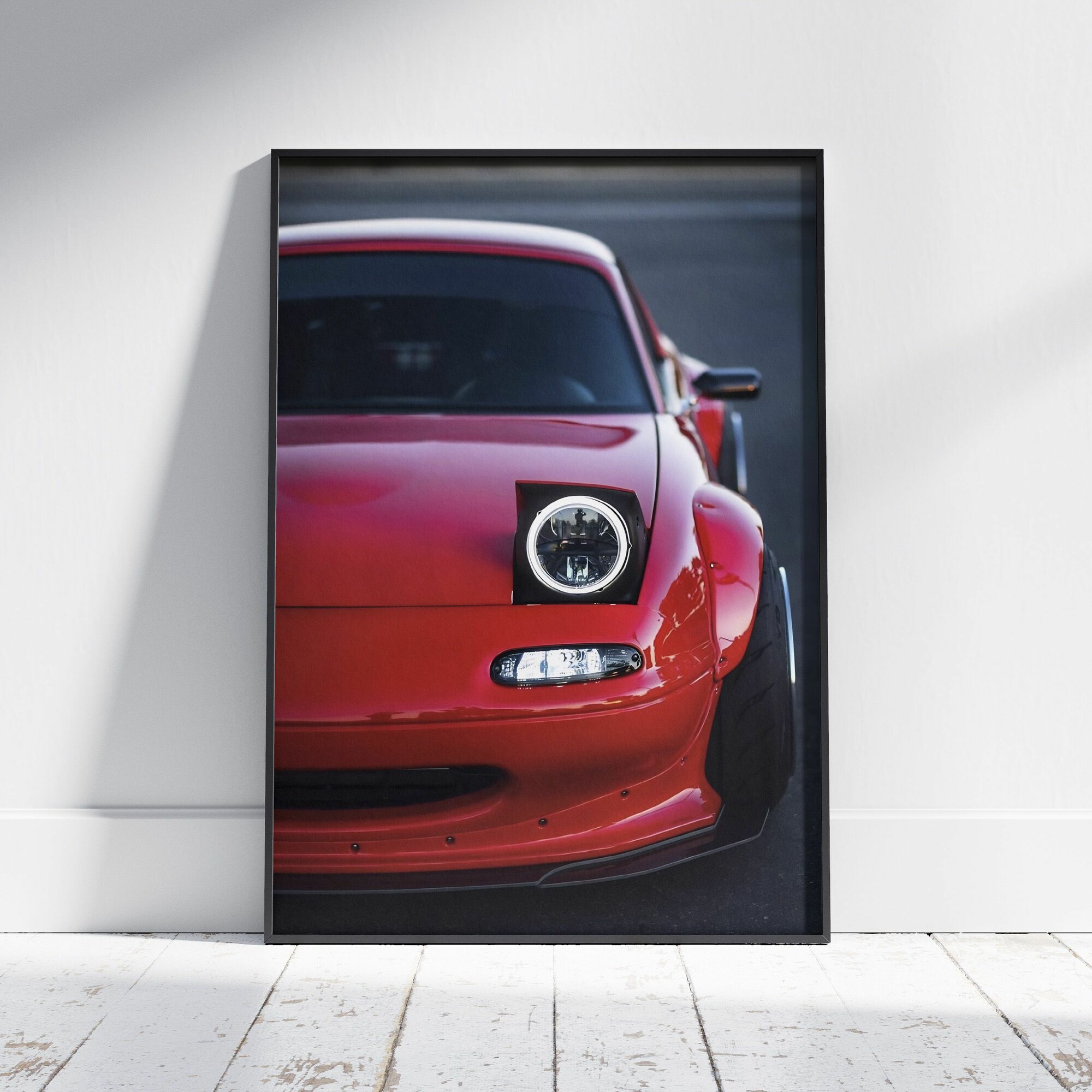 Плакат на стену для интерьера Культовые машины (Mazda MX 5 Miata 3) - Постер по легендарным и классическим ретро автомобилям формата А4 (21x30 см)