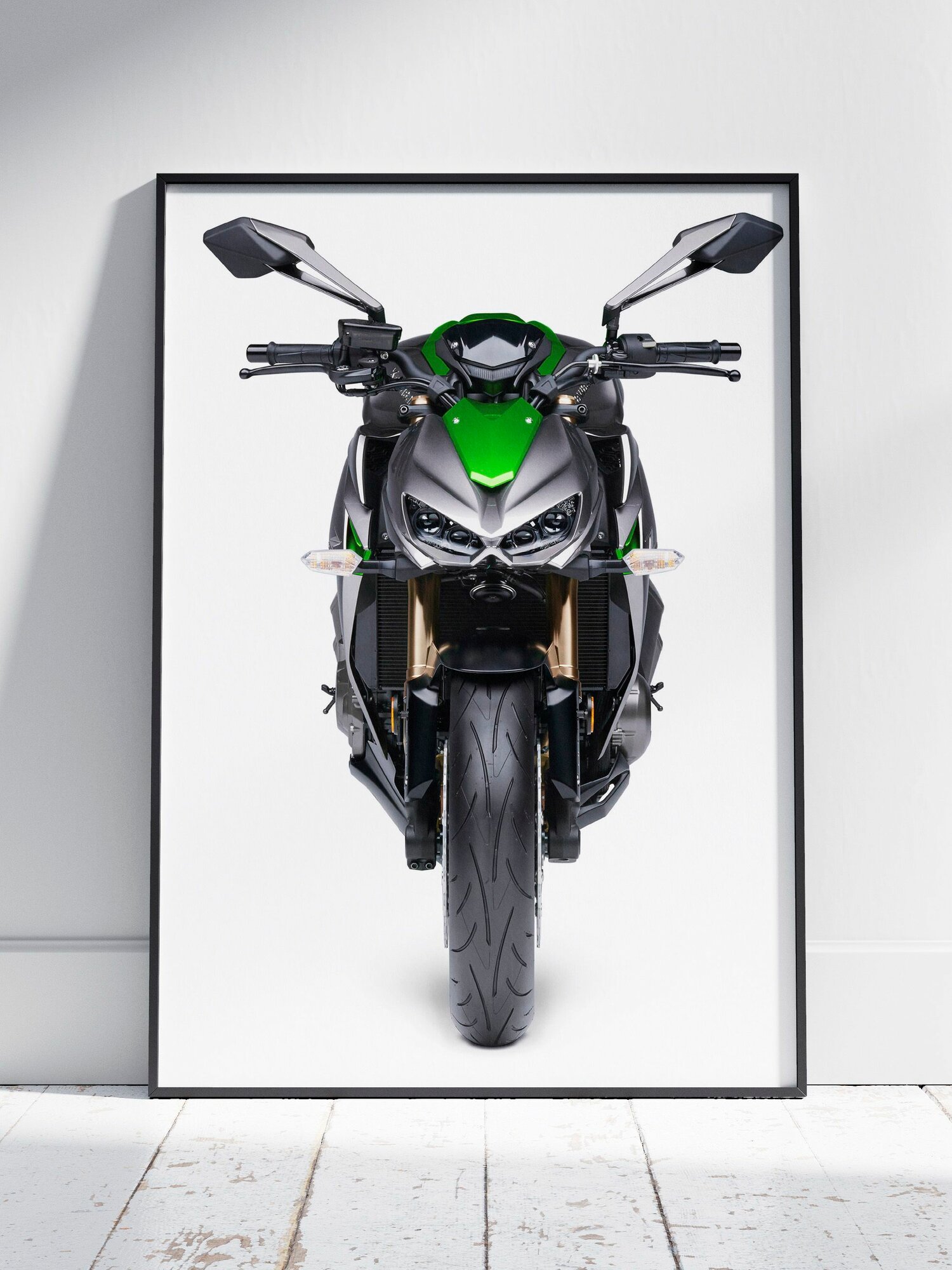 Плакат на стену для интерьера Авто и Мото (Кавасаки Z1000 - Kawasaki Z1000 1) - Постер по транспорту формата A4 (21x30 см)