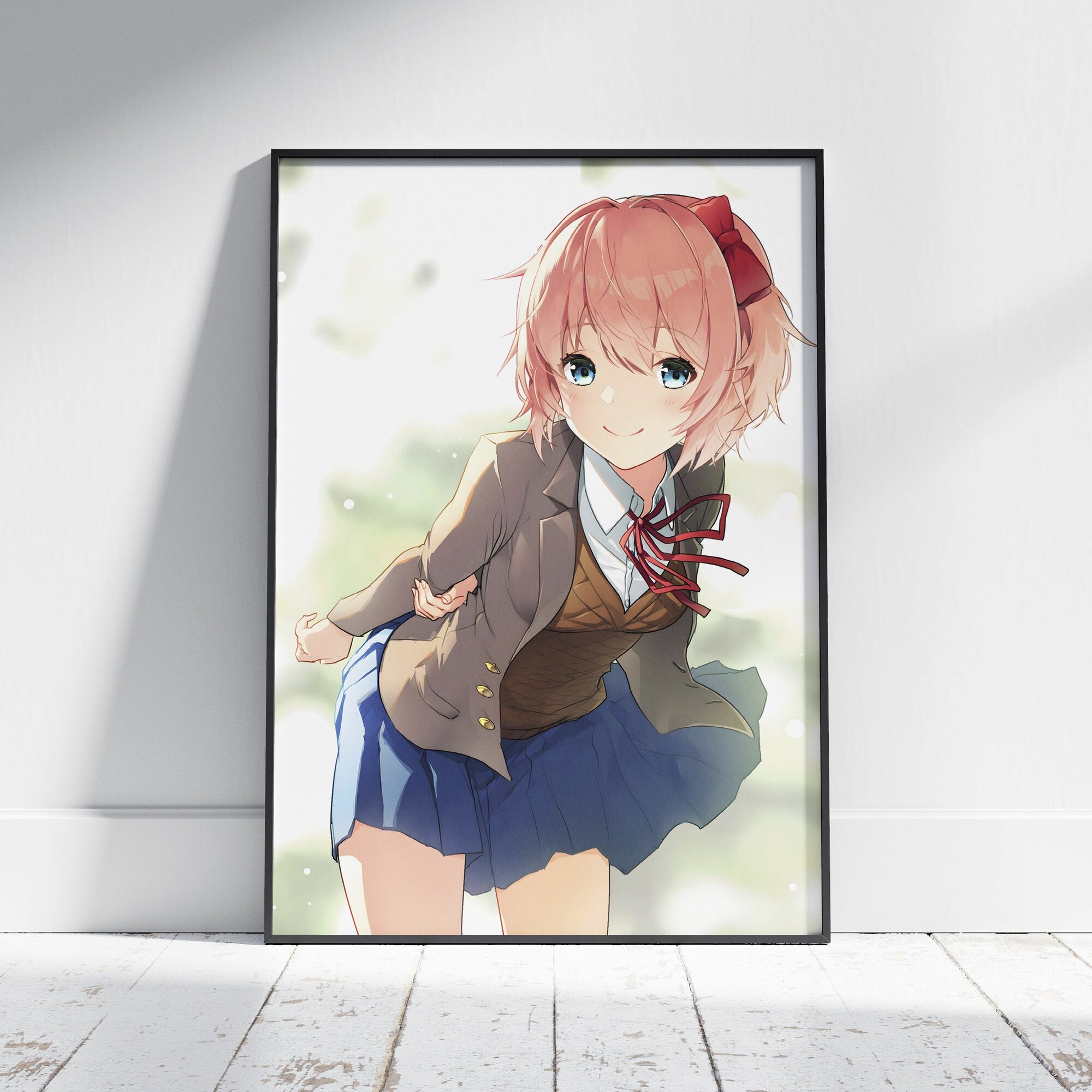 Плакат на стену для интерьера Литературный клуб Доки Доки (DDLC - Сайори 2) - Постер по игре визуальной новелле формата А3 (30x42 см)