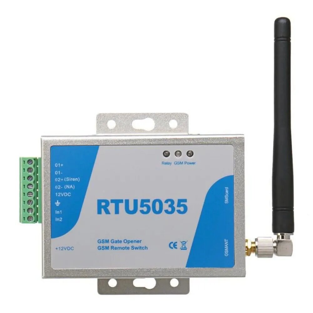 RTU5035 GSM реле управления воротами с антенной, приложение, 12V, 2G, 999 пользователей, сигнализация, дистанционное управление
