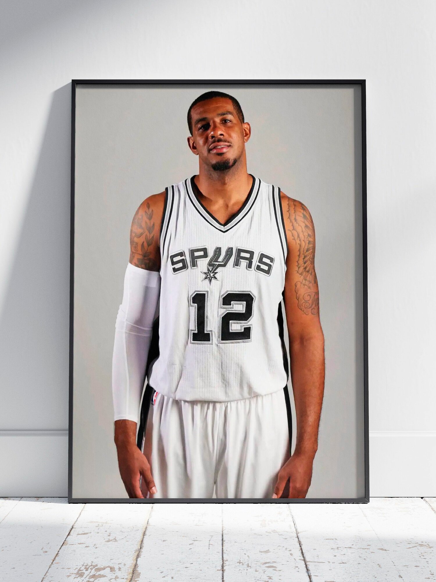 Плакат на стену для интерьера Легенды Баскетбола (Ламаркус Олдридж - LaMarcus Aldridge 2) - Постер по спорту и физической активности формата A3 (30x42 см)