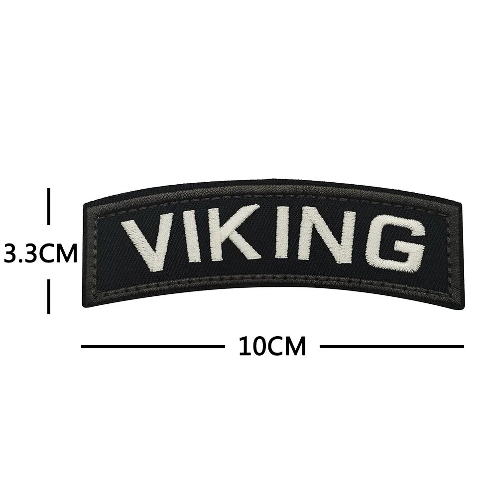 Нашивка тактическая "VIKING", 10х3.3см, черный