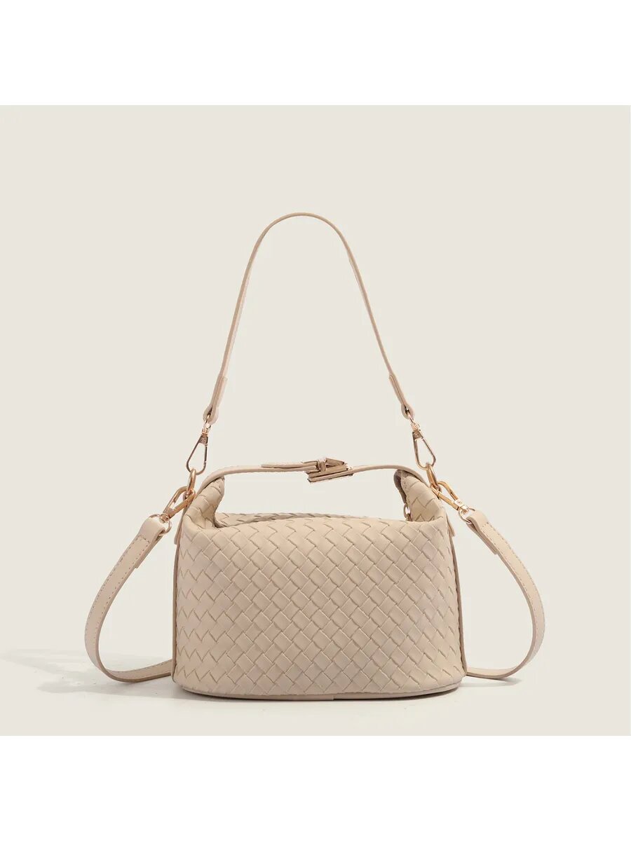 Женская кожаная плетеная маленькая квадратная сумка 2025 год