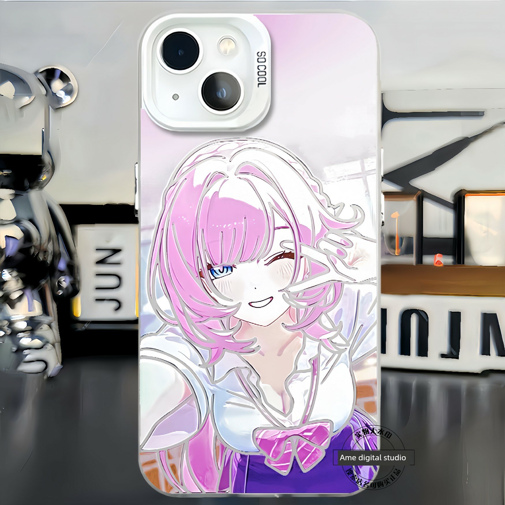 Чехол для телефона Honkai Impact 3rd Elysia для iPhone 16 Pro, серебряный дизайн IMD с темой знака мира, включая
