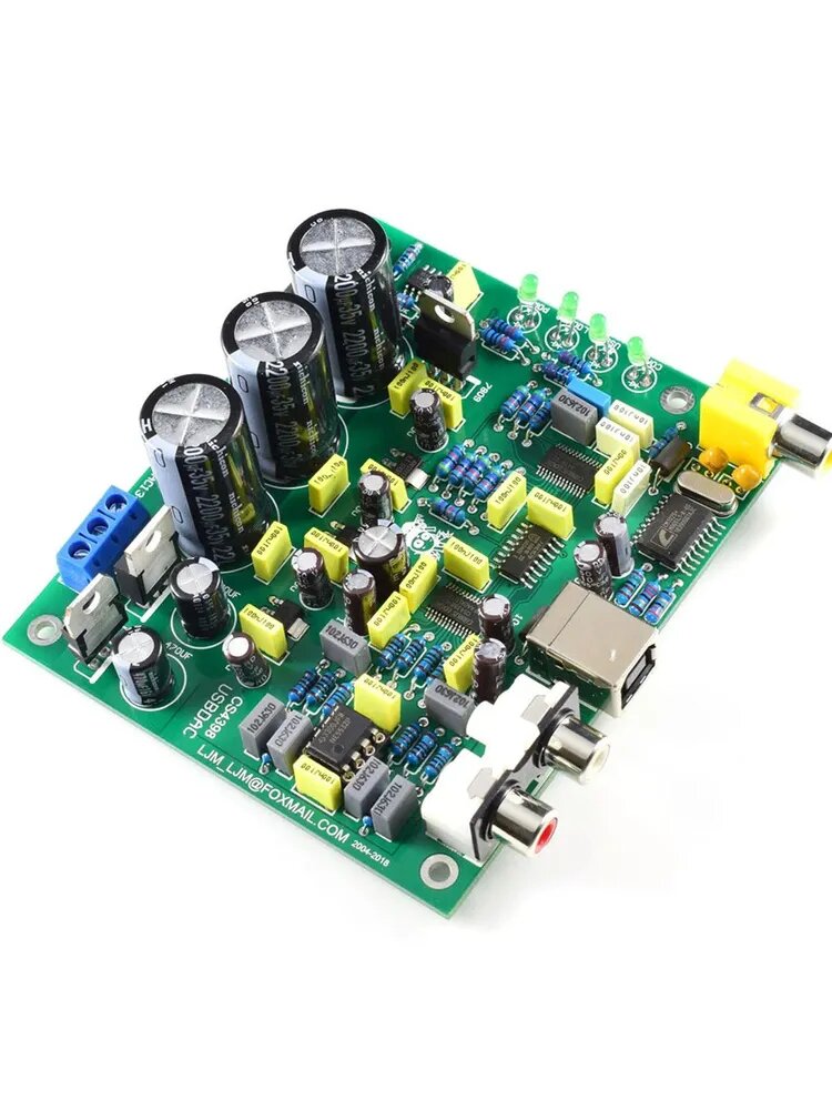Плата CS4398 CS8416 IC DAC с USB-коаксиальным декодером 24/192 К переменного тока 15 В