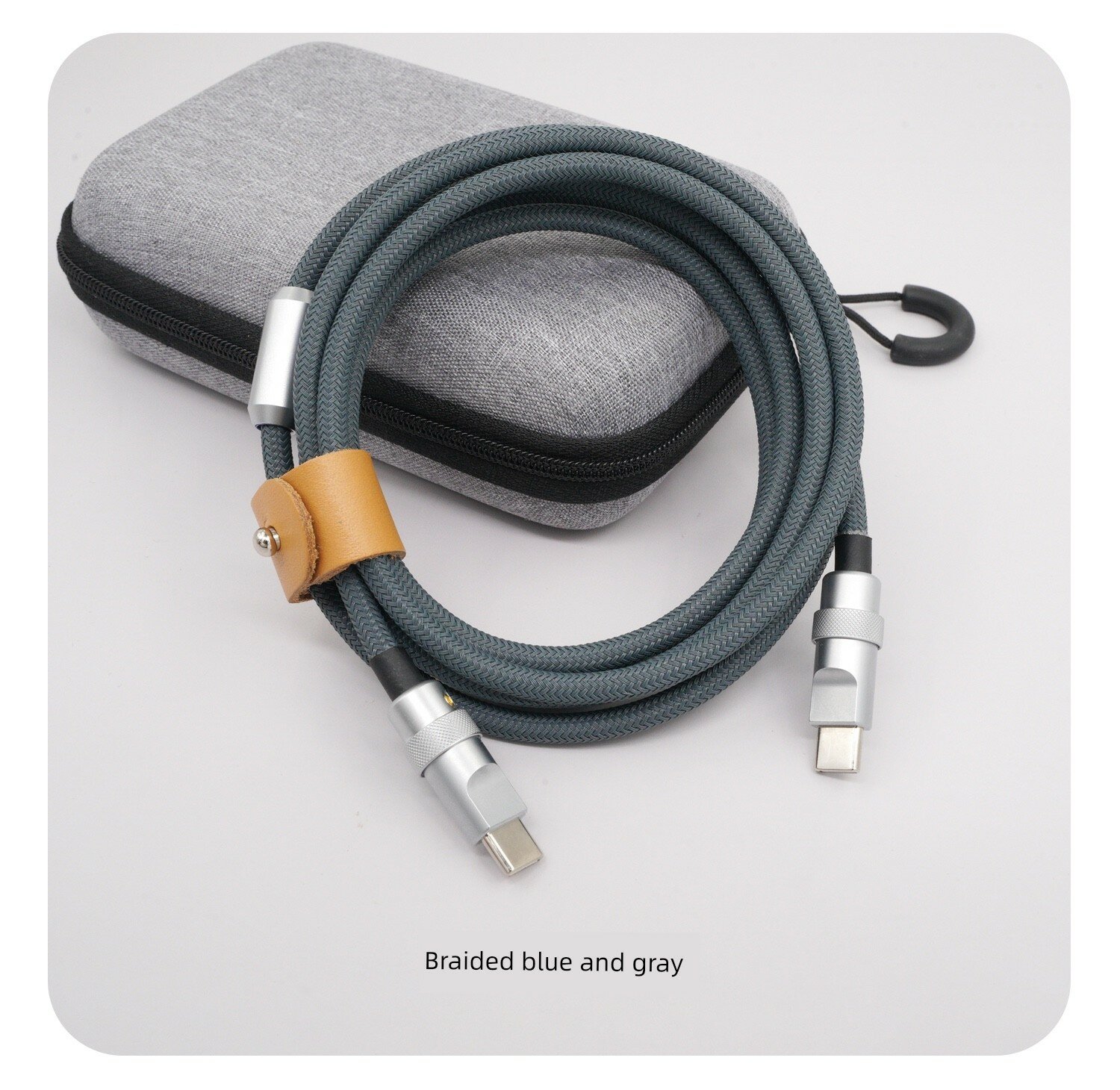 GeekCable USB-C к USB-C Нейлоновая оплетка Кабель, Сине-серый, 2м для iPhone iPad 60Вт быстрая зарядка