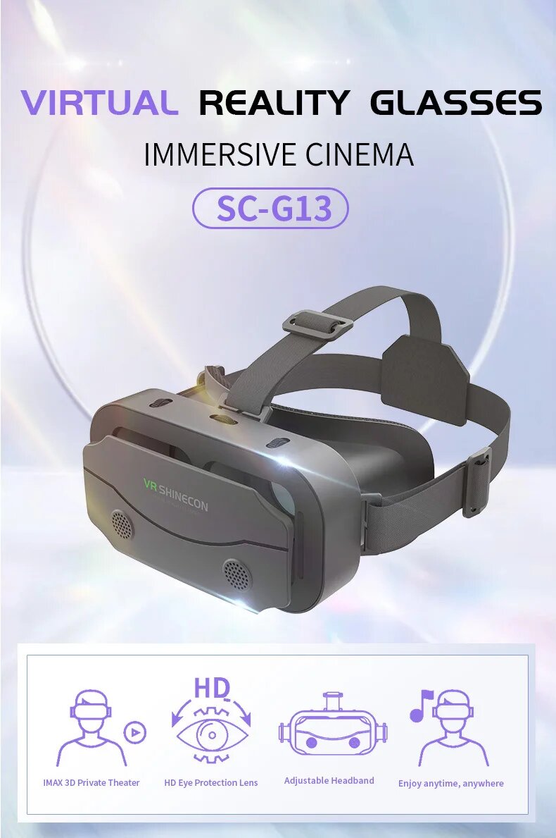 VR Shinecon 3D очки для смартфона, черный контроллер — фото 1