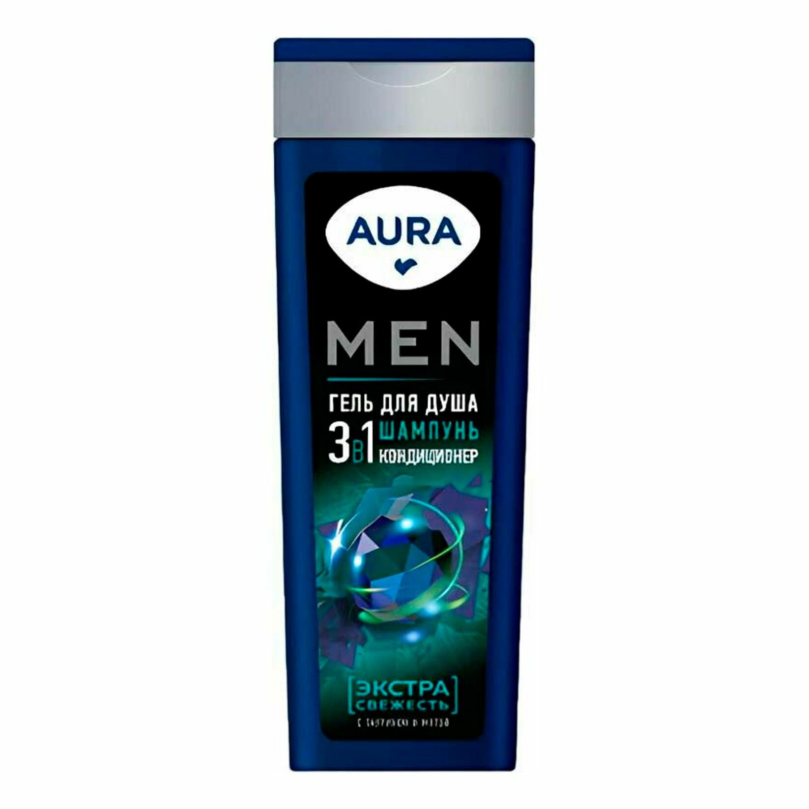 Гель для душа Aura Men Экстрасвежесть 3 в 1 380 мл