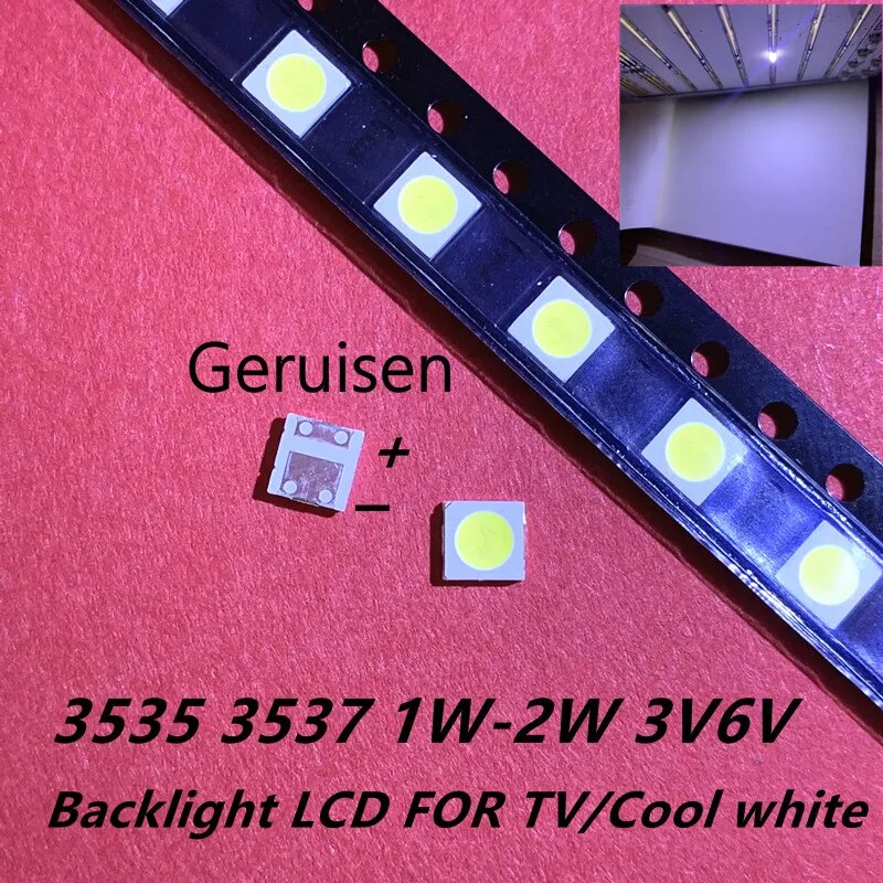 3535 LED 6V U 2W Cold White 50PCS — фото 1