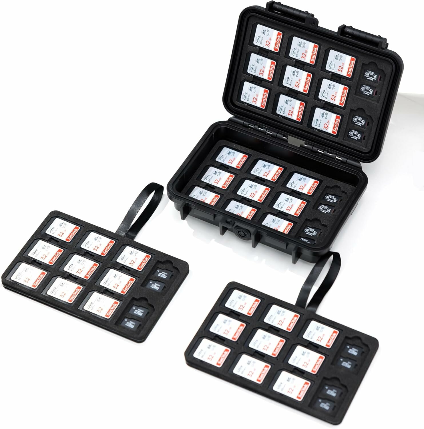 JJC кейс для 132 карт памяти, водонепроницаемый IP67 для SD/microSD