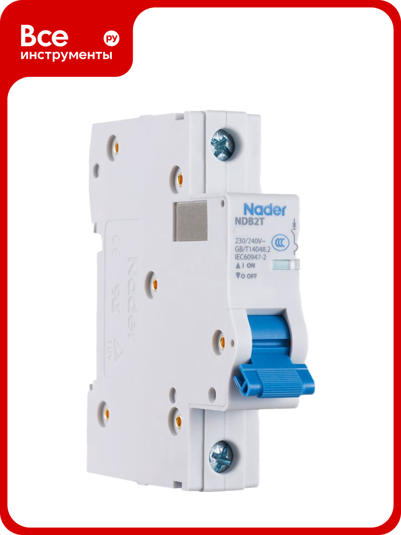 Модульный автоматический выключатель Nader NDB2T-63C1/1P 112500049