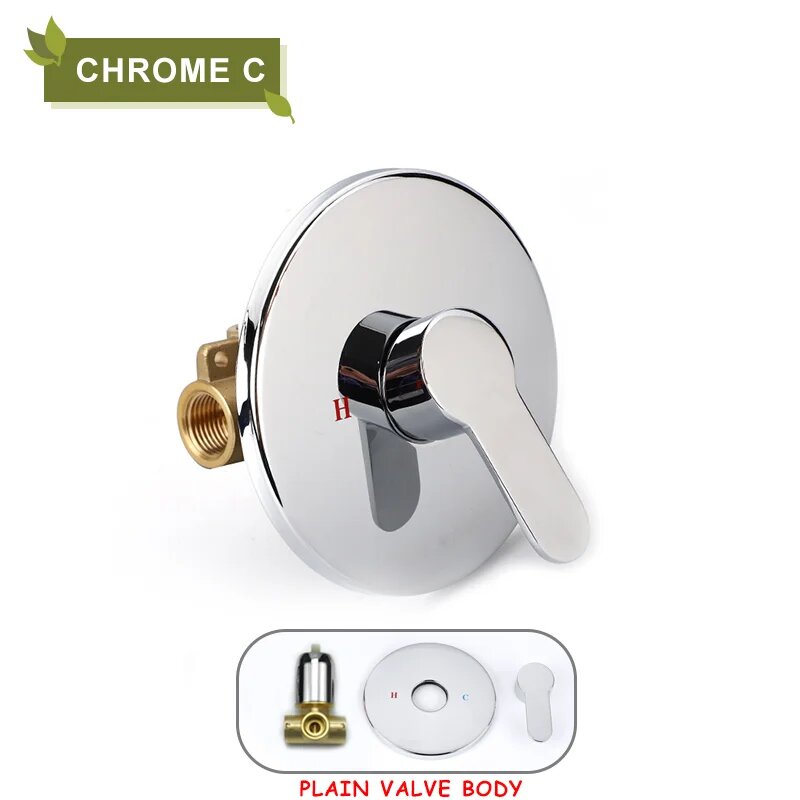 Распашена золотая ванно-душевая смесительная крановая арматура с латунным смесительным клапаном, скрытым душевым клапаном, смесителем, отелем, краном, настенной душевым переключателем — Без коробки хром C