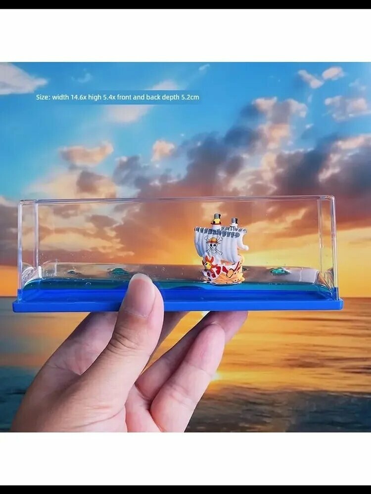 Коллекционная модель корабля, дрейфующая бутылка, One Piece Drift Bottle, украшение для рабочего стола, Going Merry/Становишься веселым