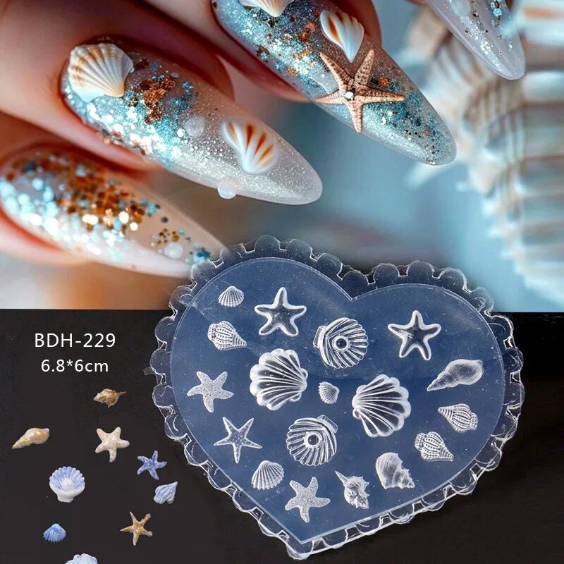 Силиконовая форма для ногтей BDH-229, морская тематика