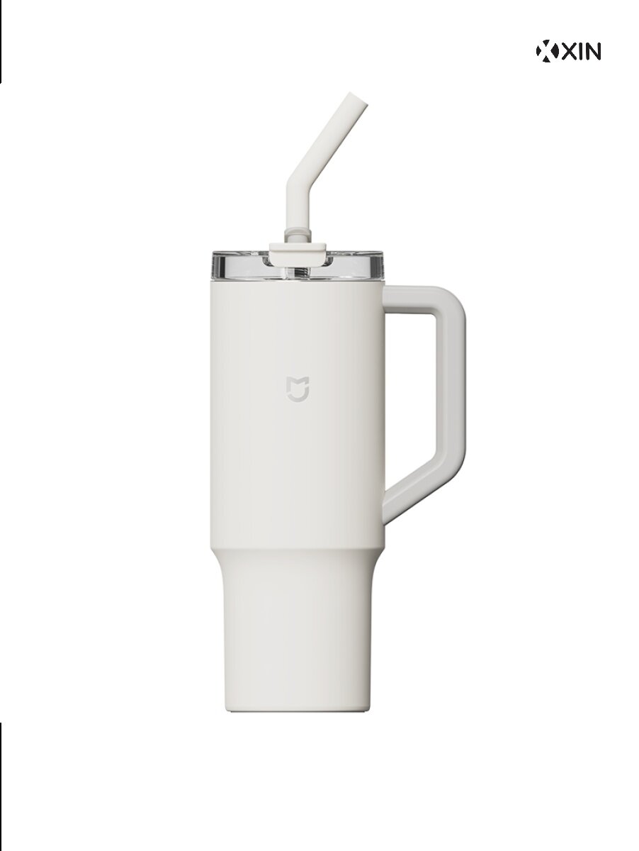 Термокружка Xiaomi Mijia Sippy Cup для холодных и горячих напитков 1л, белая, из нержавеющей стали