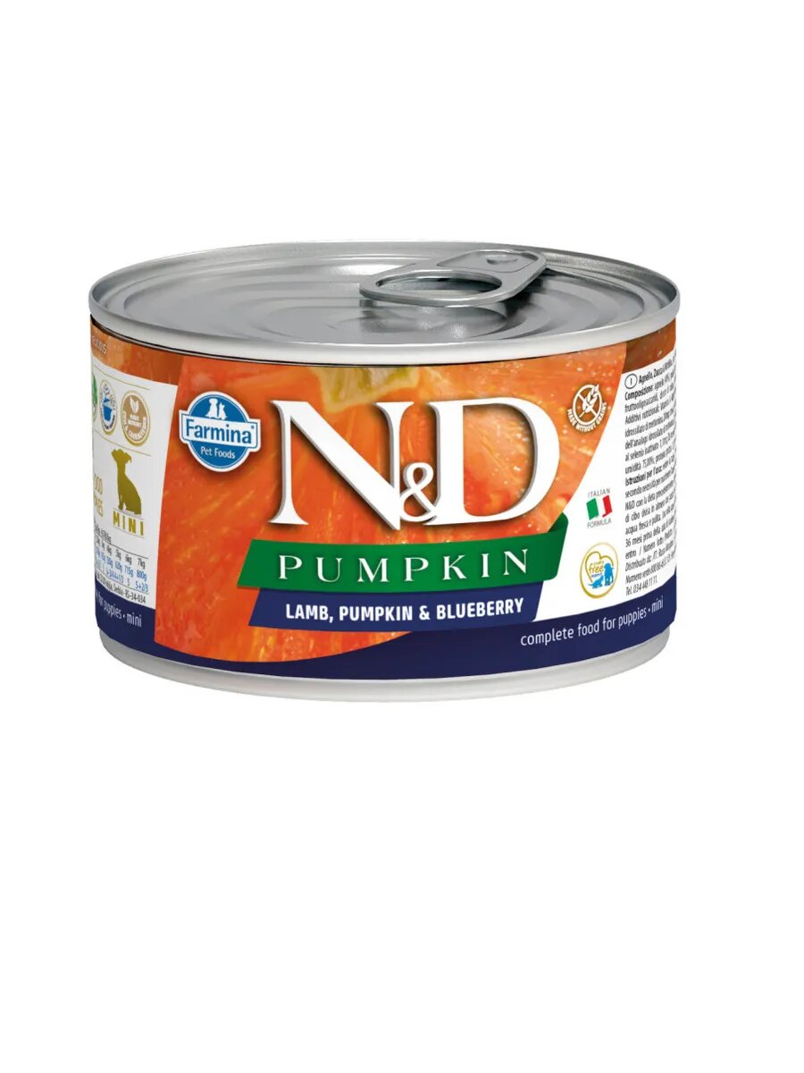 N&D Dog Pumpkin ягненок с черникой для щенков мини 140г