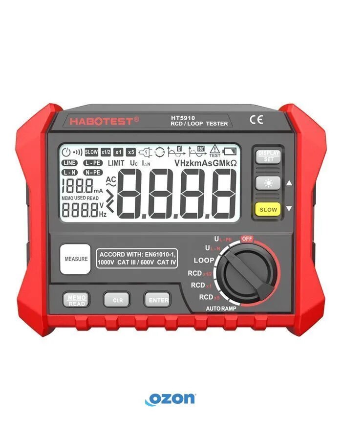 HABOTEST HT5910 тестер утечки тока и сопротивления петли