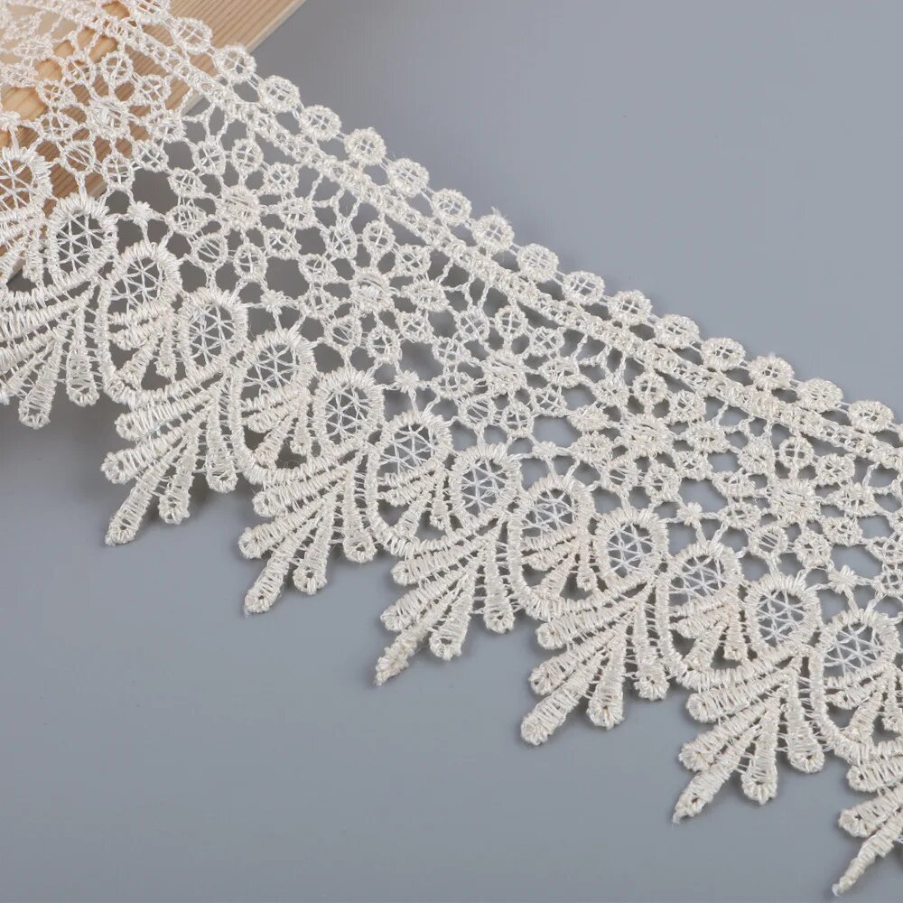 Кружевная тесьма Lucia crafts, полиэстер, 9 см, белый Бежевый, Beige