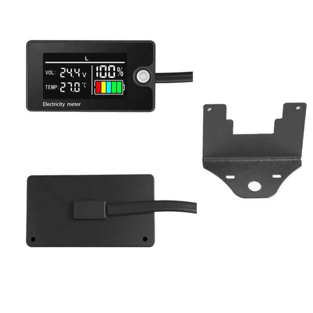 Черный монитор батареи 24.4V, 100%, 27.0°C