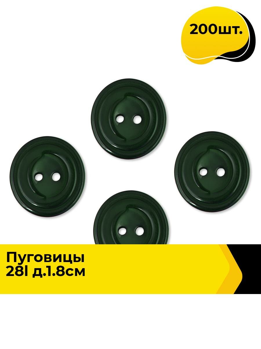 Пуговицы декоративные для рукоделия костюмные, набор пуговиц, 28L, 1.8 см, 200 шт.