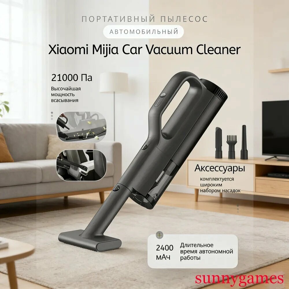 Ручной автомобильный пылесос Car Cleaner (CN Версия - 21 000 Па) беспроводной
