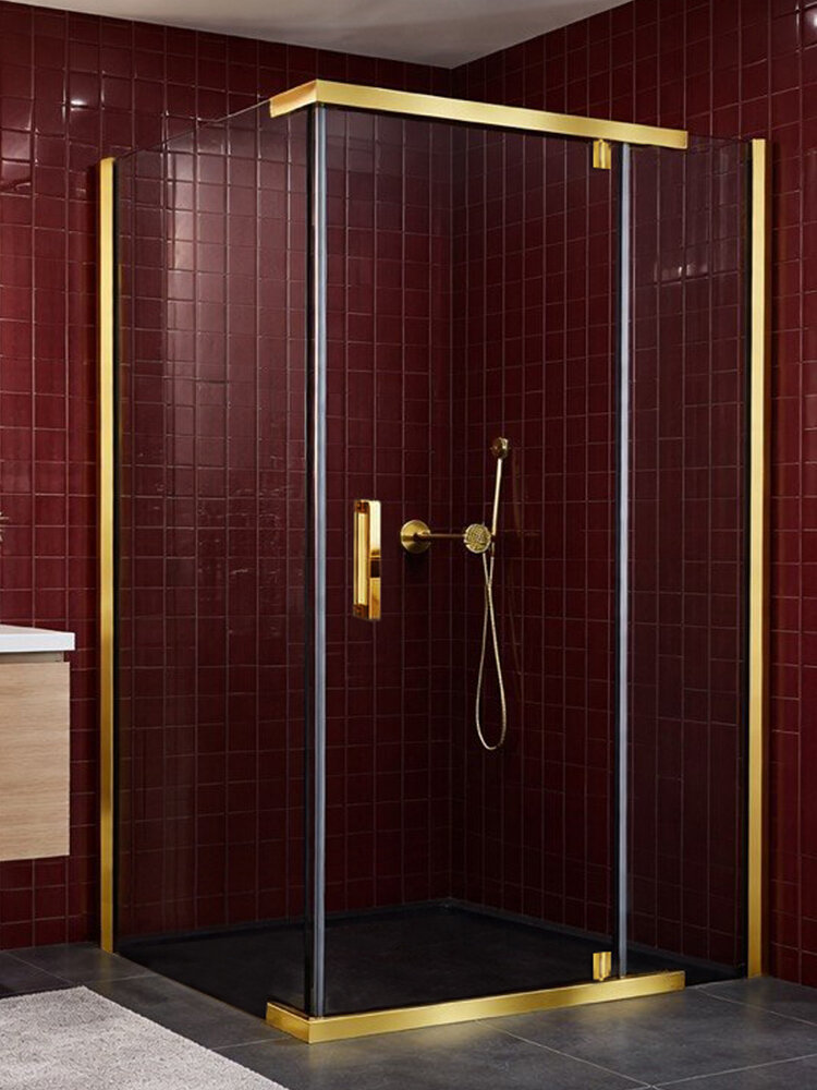 Душевой уголок Royal Bath RB 140х70х200 стекло прозрачное 6мм профиль золото полированный