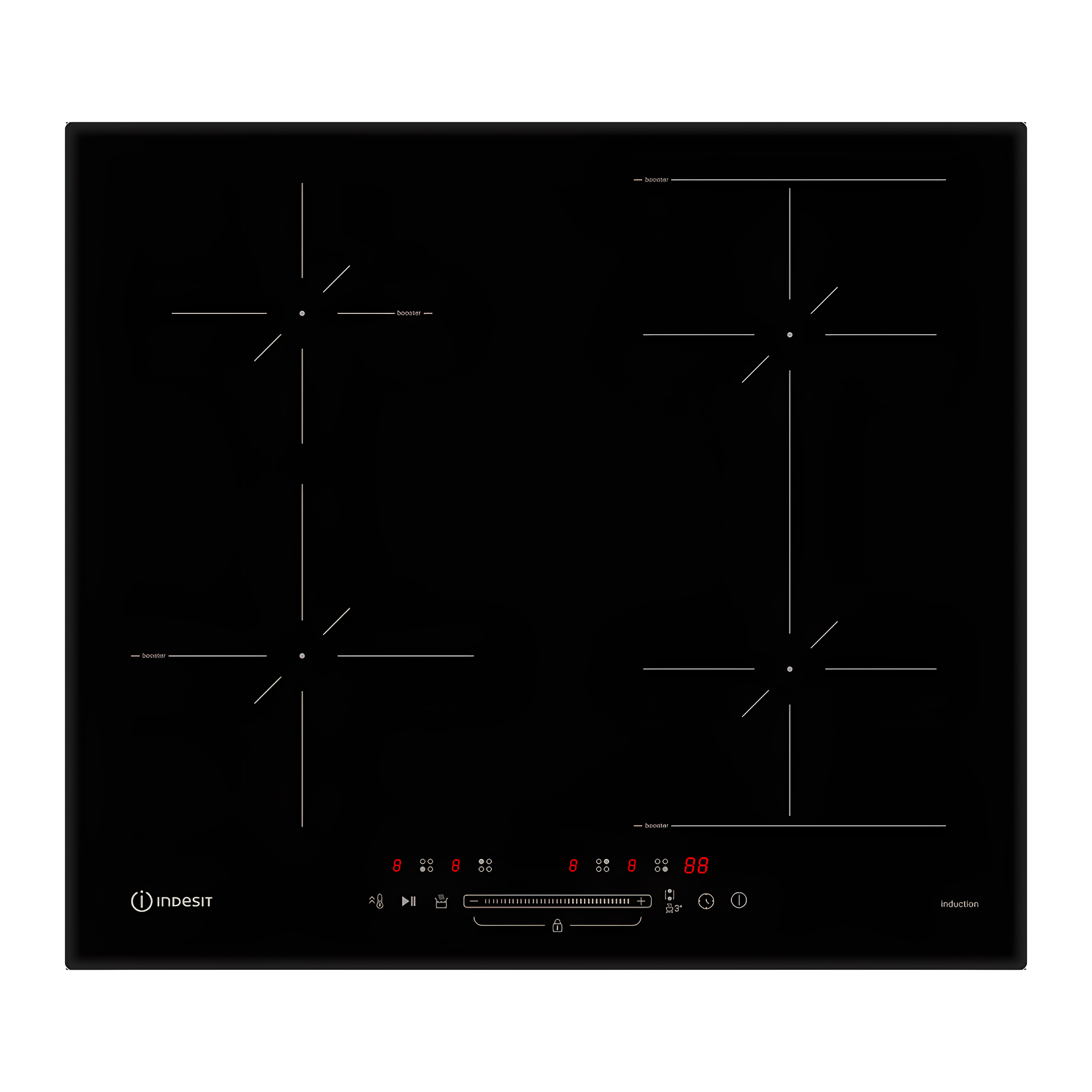 Индукционная варочная панель Indesit IB 40CS60 NE, 4 конфорки, стеклокерамика