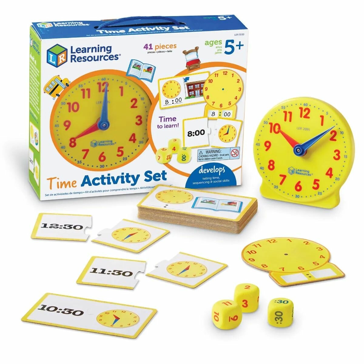 Развивающая игрушка Learning Resources - Набор для изучения времени Time Activity Set, 41 эл. - LER3220