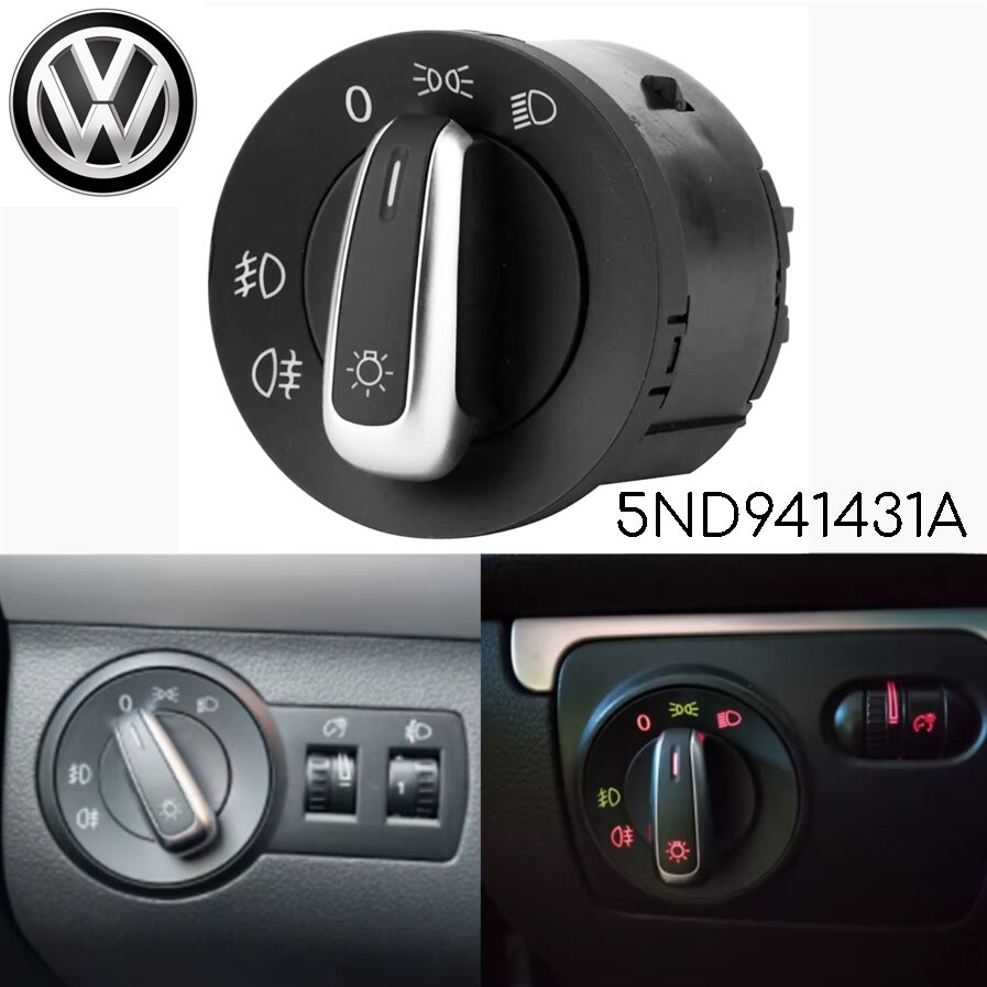 Переключатель света Volkswagen с Противотуманными фарами ПТФ / Блок управления VW Golf Passat Tiguan Jetta Фольксваген 5ND941431A 3C8941431C 1K0941431