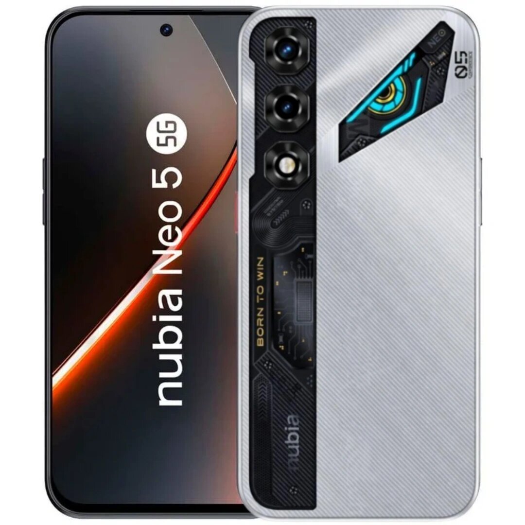 Смартфон ZTE Nubia Neo 5 (8+12)ГБ/128 ГБ, Silver Global,6050mAh, 120Гц, игровые триггеры, NFC