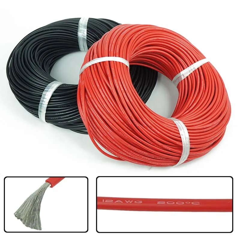 Силиконовый провод 18 AWG красный+черный 5+5 метров