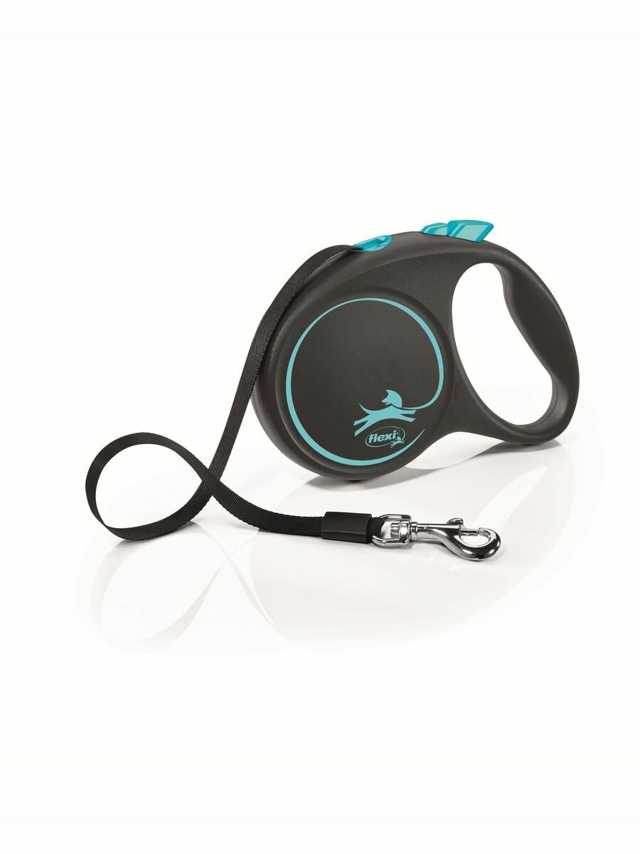 FLEXI Рулетка BLACK DESIGN L ремень 5 м до 50 кг, синий