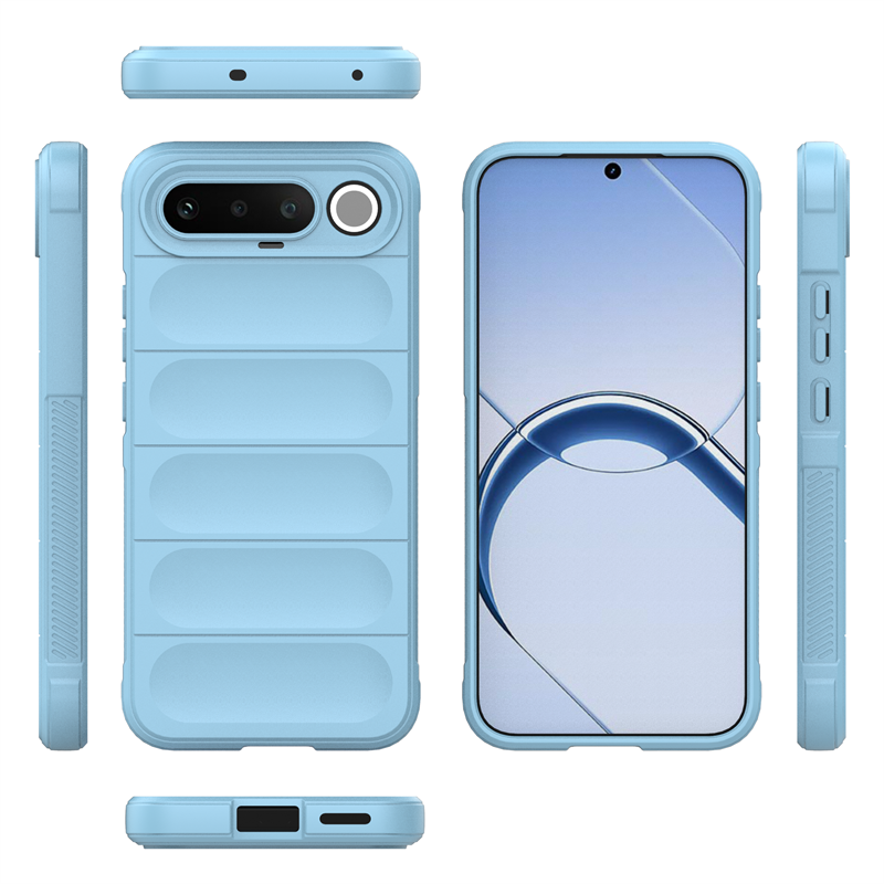 Чехол Для Realme 16 5G/Реалми 16 5G, soft touch, чехол-кардиомонитор, поликарбонат (PC), защита камеры, ударопрочный, усиленные углы, realme, Realme 16 5G, light blue,