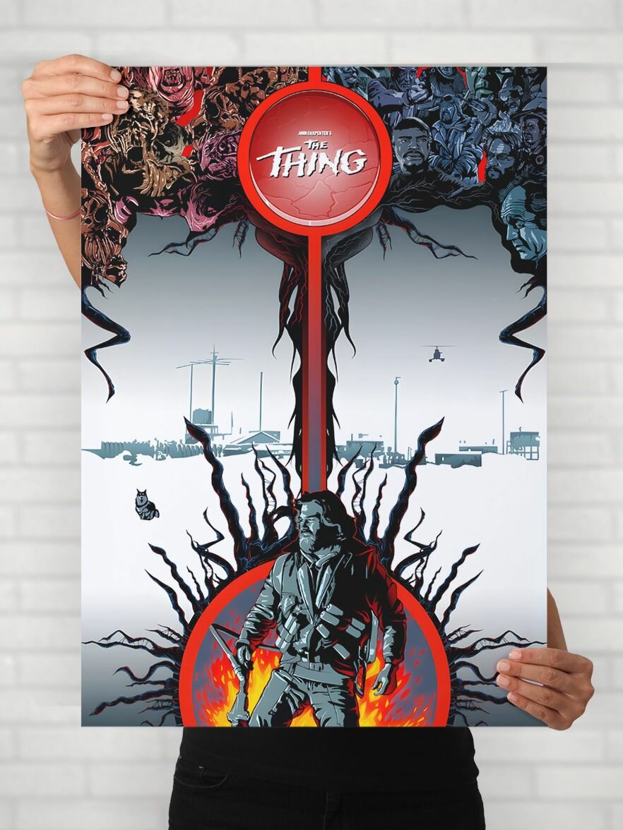 Плакат на стену для интерьера Нечто (The Thing 43) - Постер по фильму, кино, хоррору формата А1 (60x84 см)