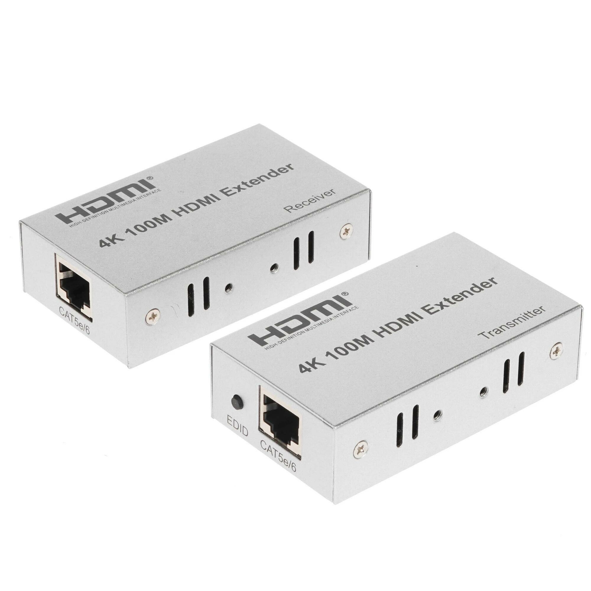 Orient переходник VE047, HDMI 4K extender Tx+Rx , активный удлинитель до 100 м по одной витой паре, HDMI 1.4b, 4K@30Hz 1080p@60Hz 3D, HDCP,