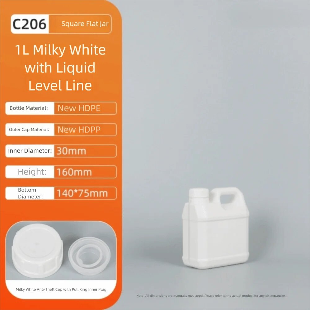 Бутылка 1L Milky White с Liquid Level Line, New HDPE