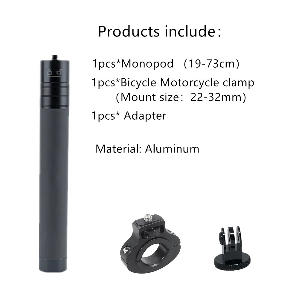 Алюминиевый монопод для GoPro Hero 13 Insta360 X5 DJI Osmo 360