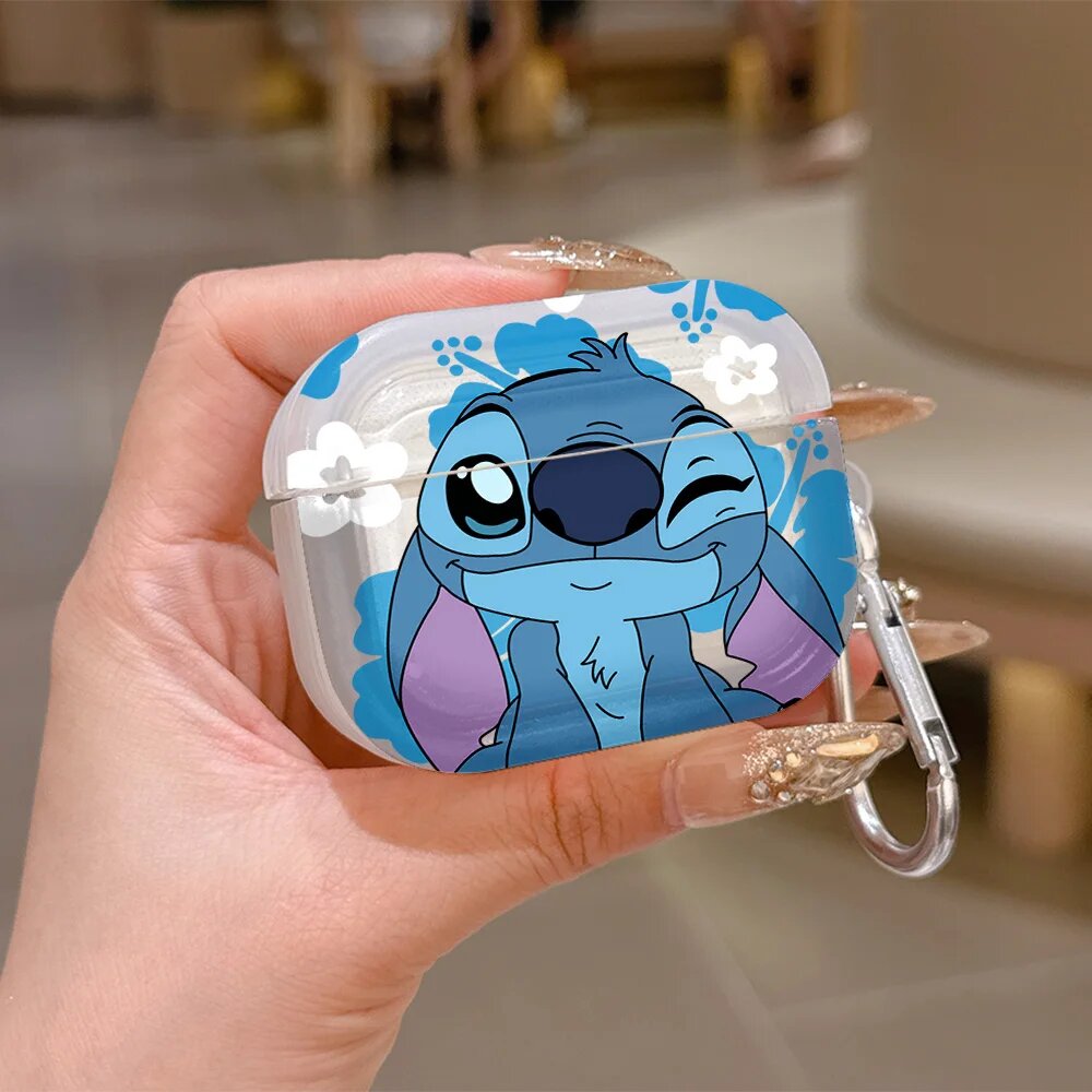 Чехол AirPods 3 Stitch, прозрачный силикон