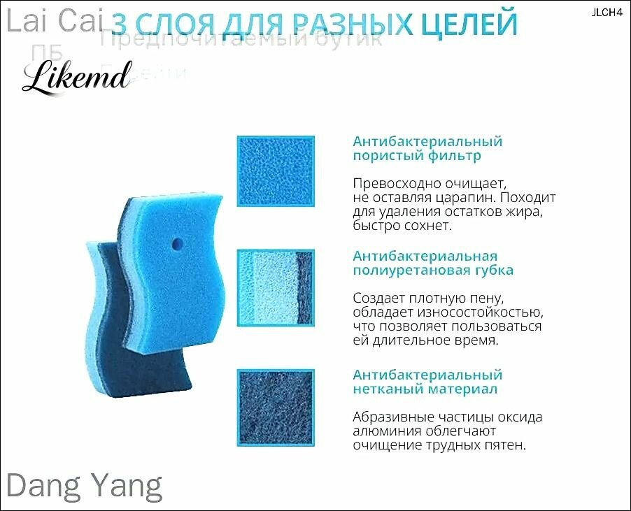 Губка, Поролон, Спандекс, 4 шт.